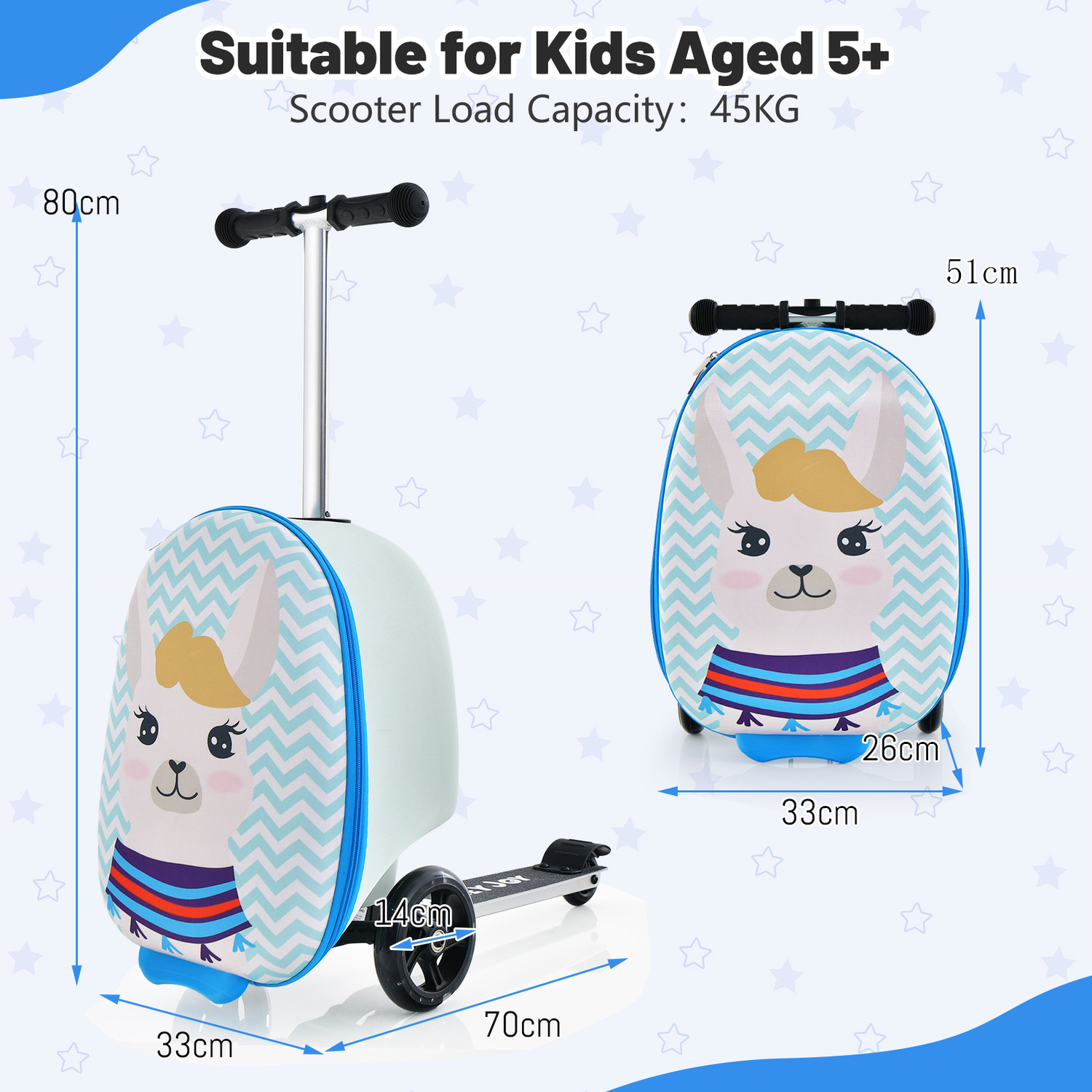 2-in-1 Kids Ride On Scooter Suitcase