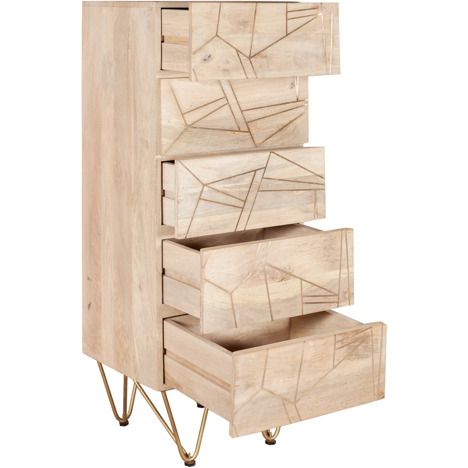 Light Gold Tall Chest of Drawers