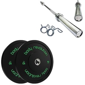 7ft Olympic Weightlifting Bar Bumper Weight Plate Sets