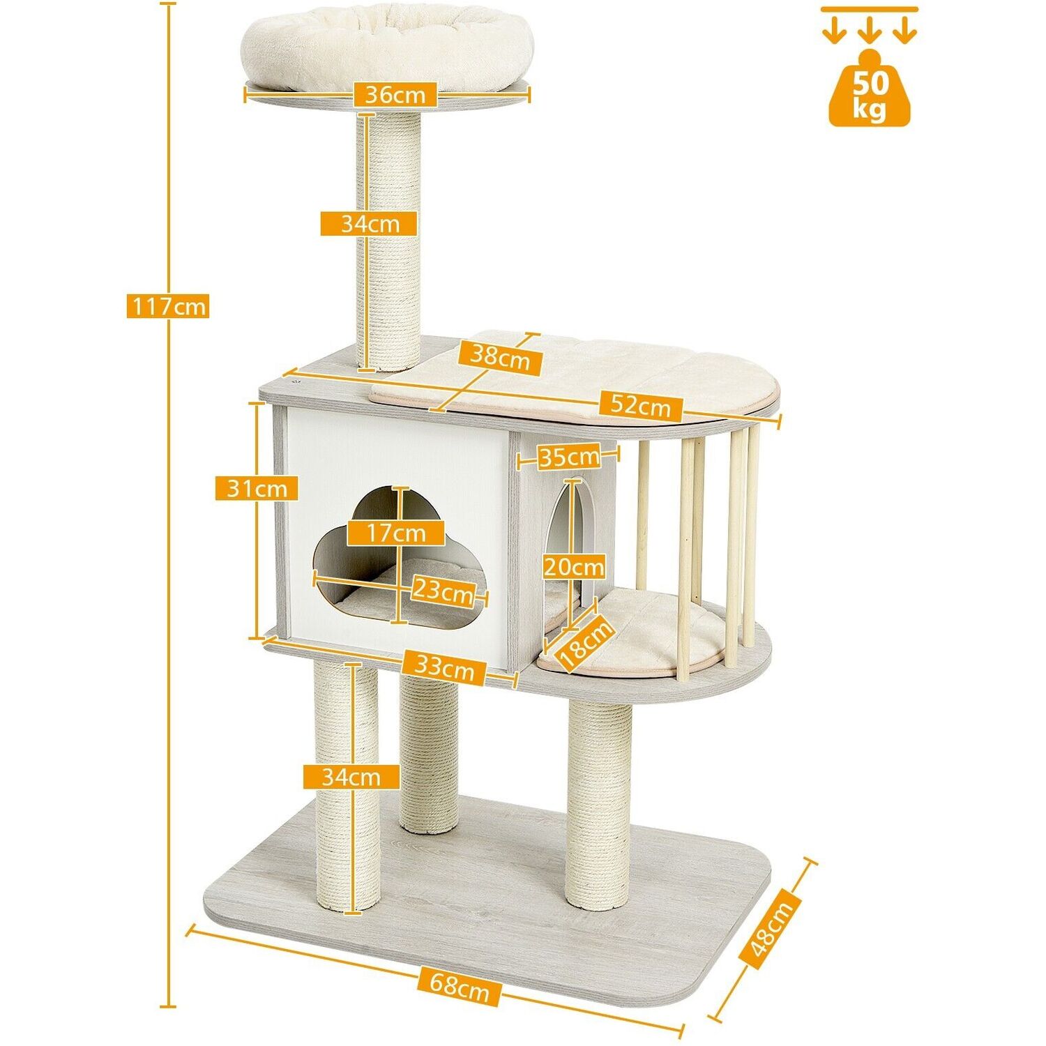 Modern Cat Tower with Condo