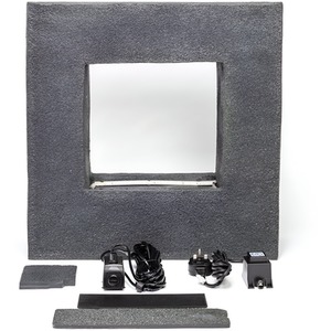 Primrose Trough Rain Effect Water Feature with Planter LED Lights Black ...