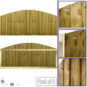 Premier Dome Top Feather Edge Fully Framed Garden Fence Panels