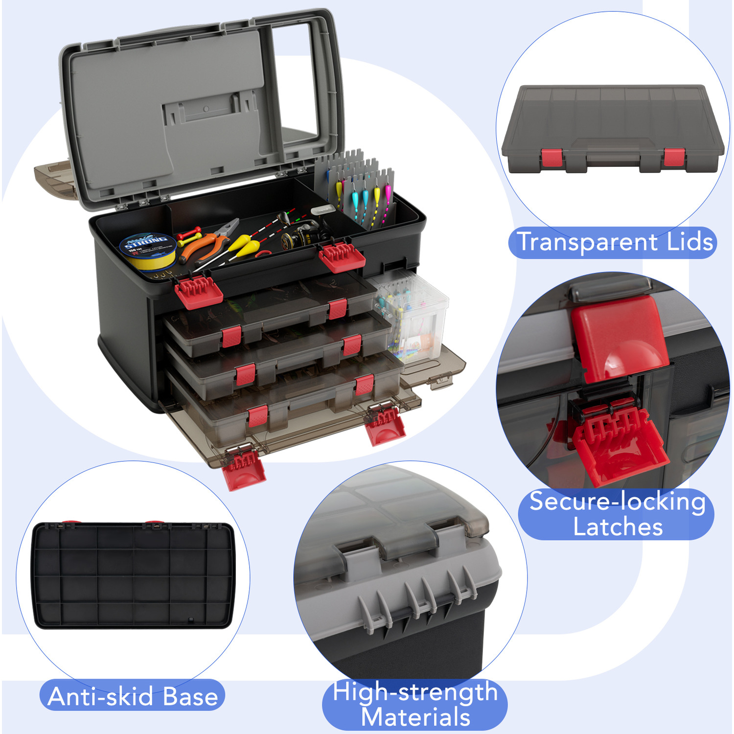 Large Tackle Box Portable Fishing Box
