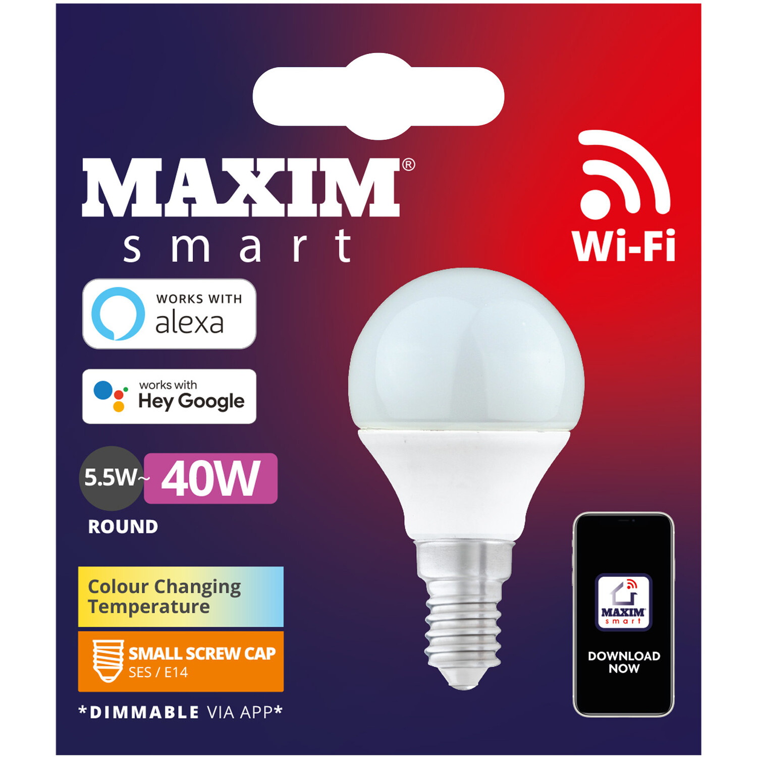 Maxim Smart LED GLS E14 Bulb