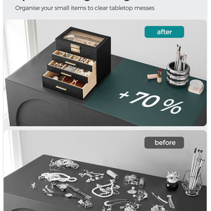 4-Tier Jewellery Box Organiser with Glass Lid