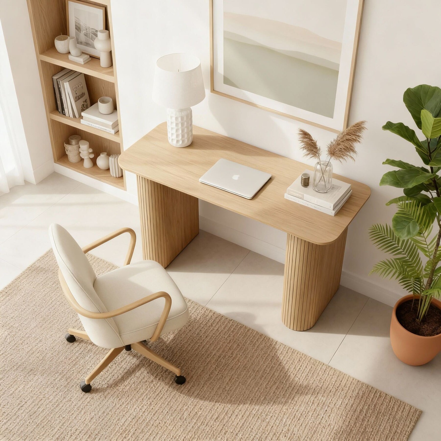 Monroe Oak Effect Modern Style Home Office Writing Desk