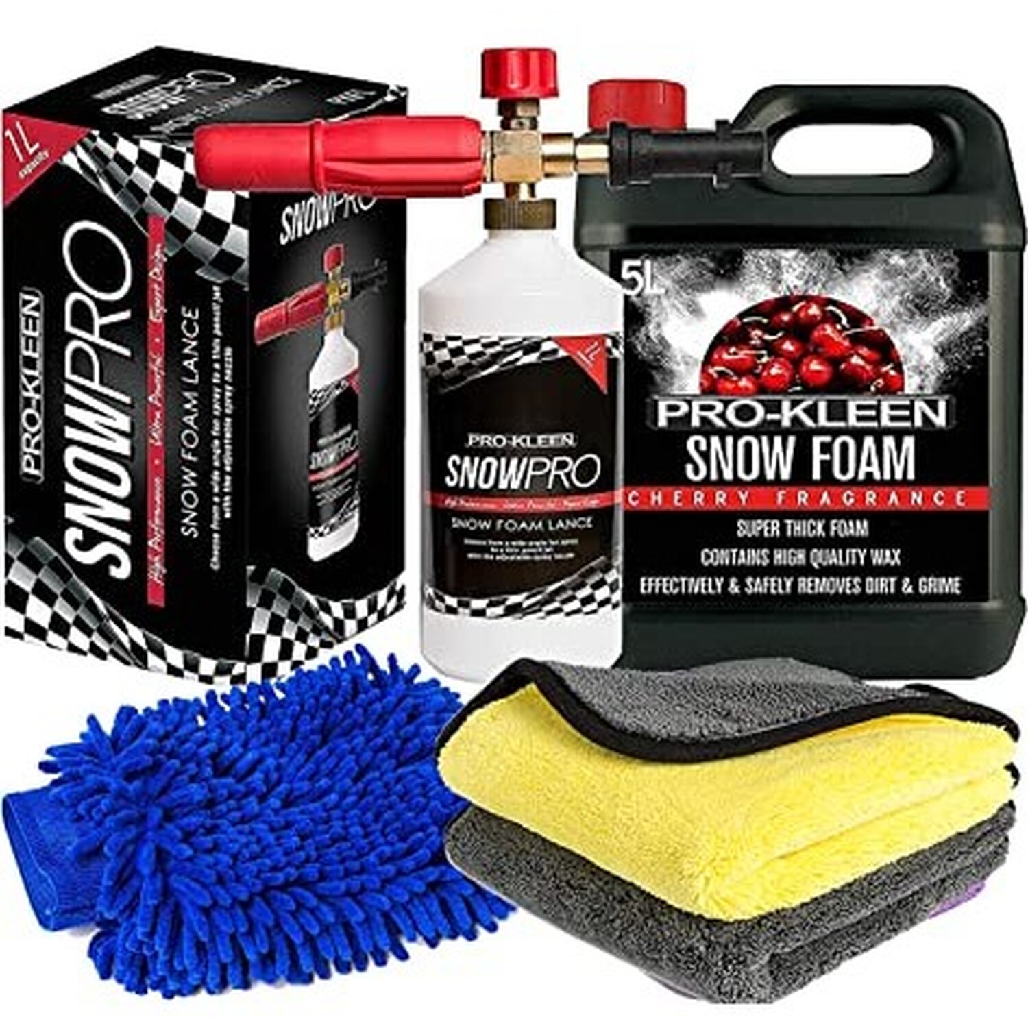 Snow Foam Car Wash Shampoo with Karcher K Series Lance and Cloths