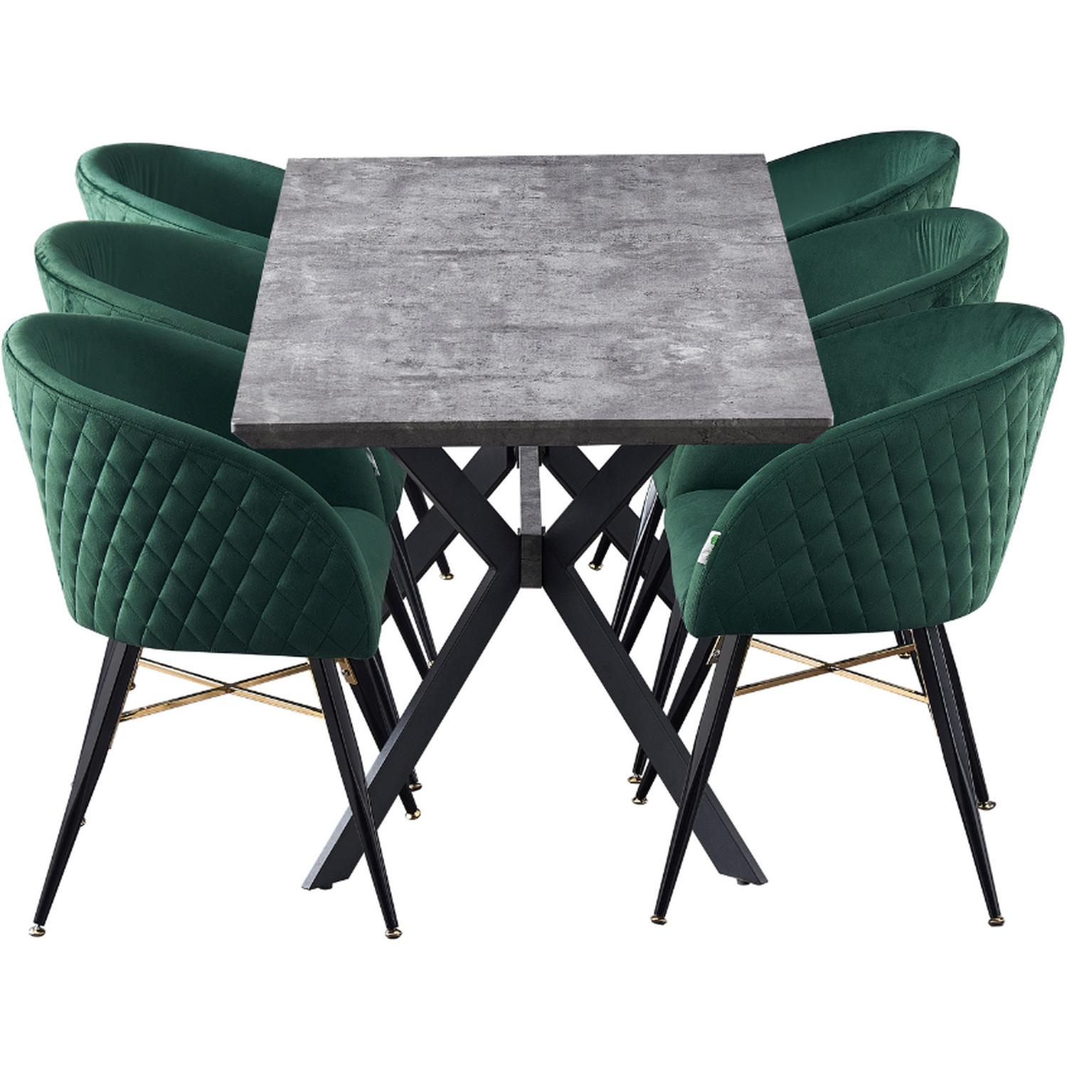 Vittorio Blaze LUX Dining Set Includes a Table and Chairs Set of 6