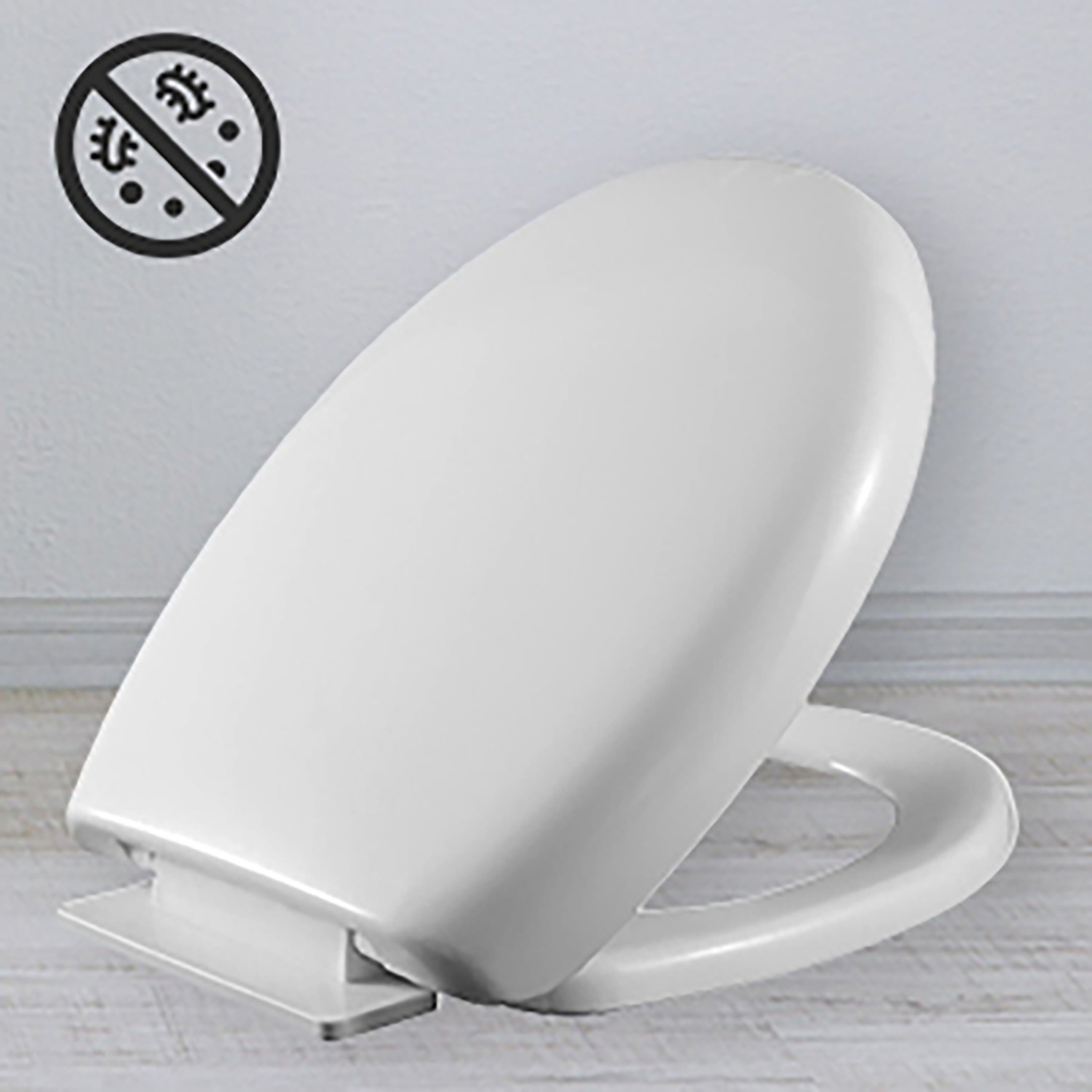 Ultra White Soft Close Oval Toilet Seat Bottom Fixing PP Material