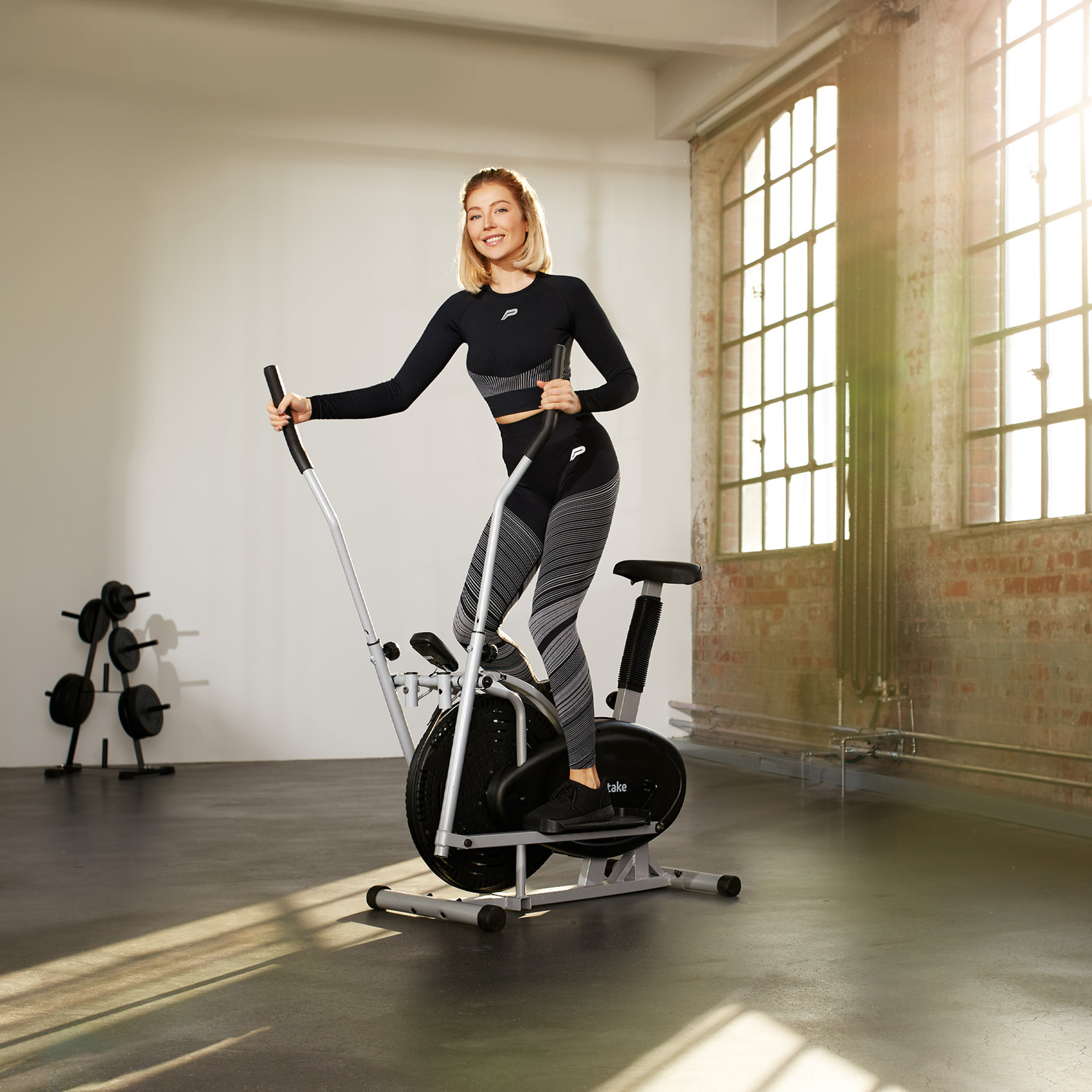 Cross Trainer Exercise Bike with LCD Display