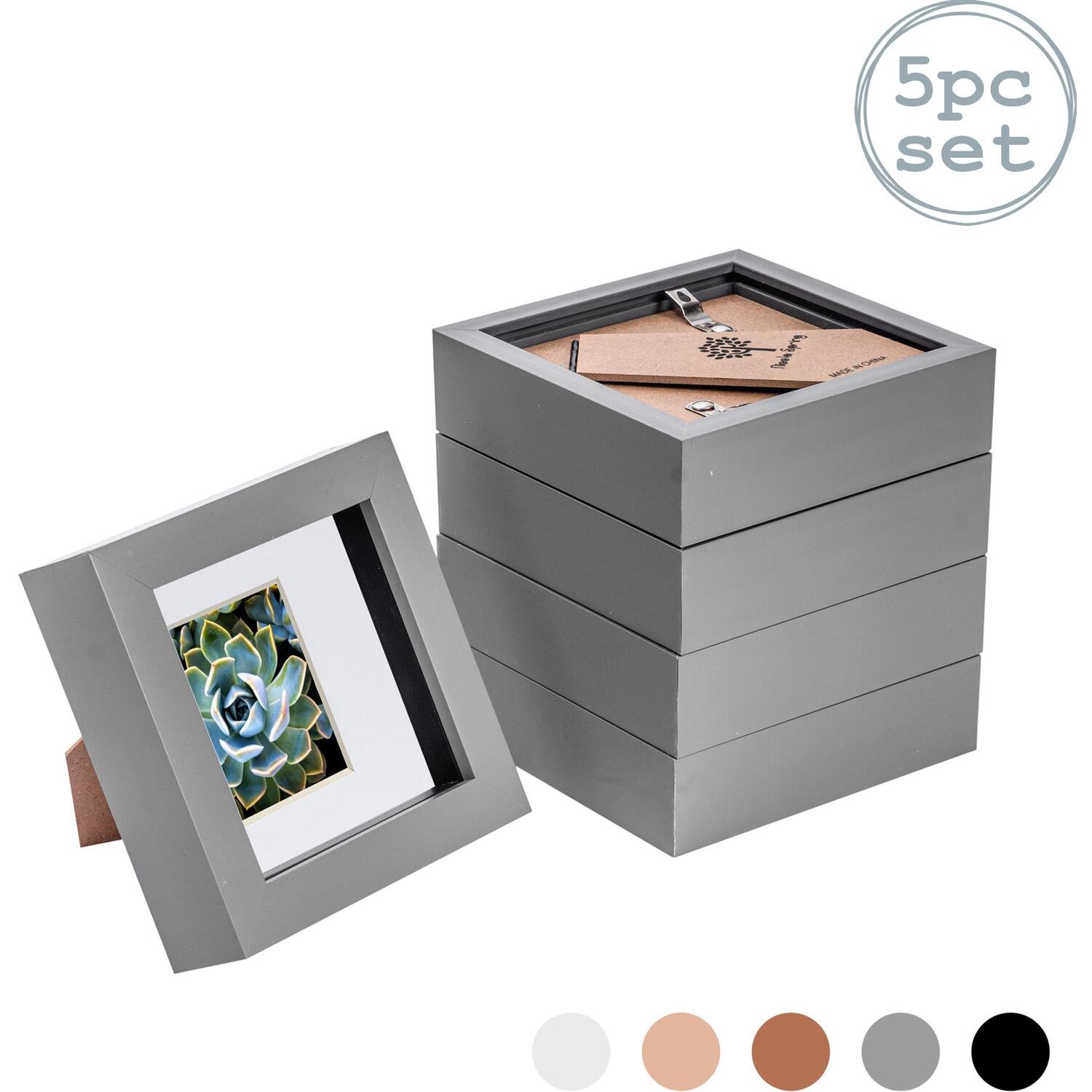 3D Box Photo Frame - 4 x 4" with 2x2" Mount - Pack of 5