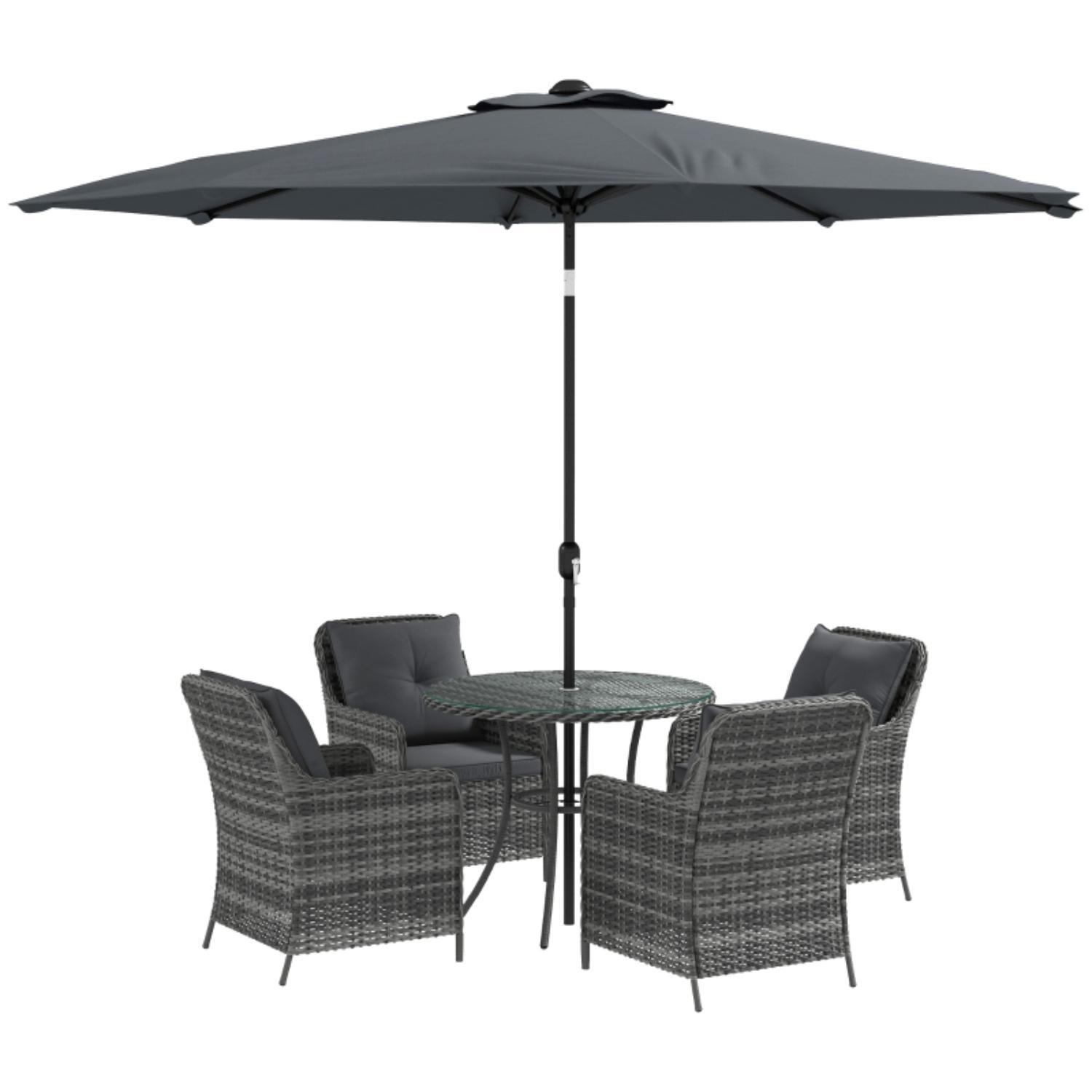 Monaco 6 Piece Dining Set With Umbrella