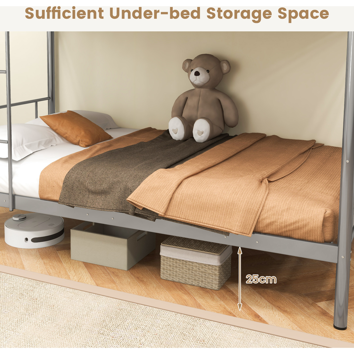 Single Bunk Bed Metal Twin Sleeper Bed