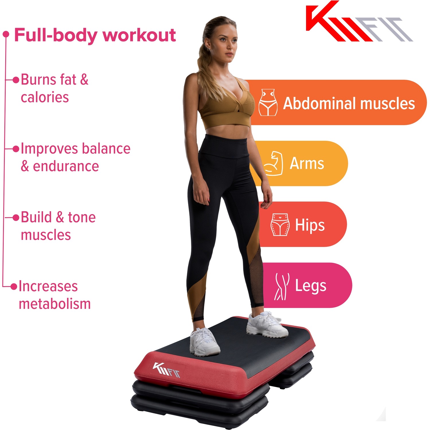 Aerobic Step Bench Step board Fitness Stepper board - 3 height
