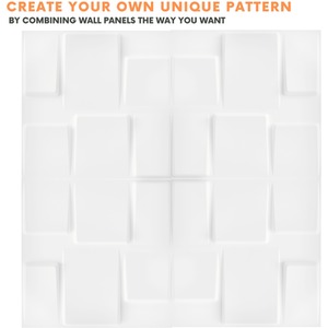 3D Wall Panels with Adhesive Included - Geometric Squares Design