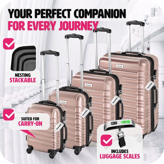 Suitcase Set Mila - 4 Hard-Shell Cases, Luggage Scales, Tags