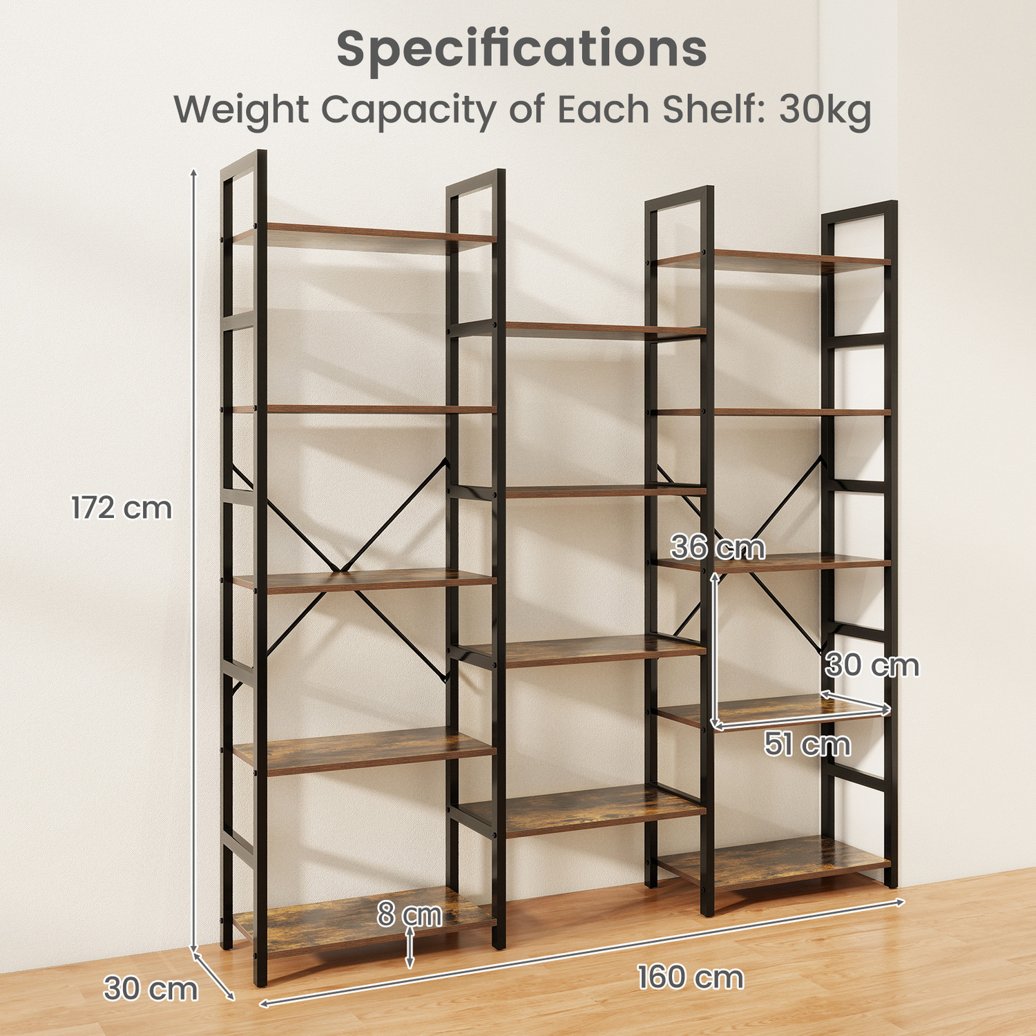 Industrial Bookshelf Heavy-duty Bookcase