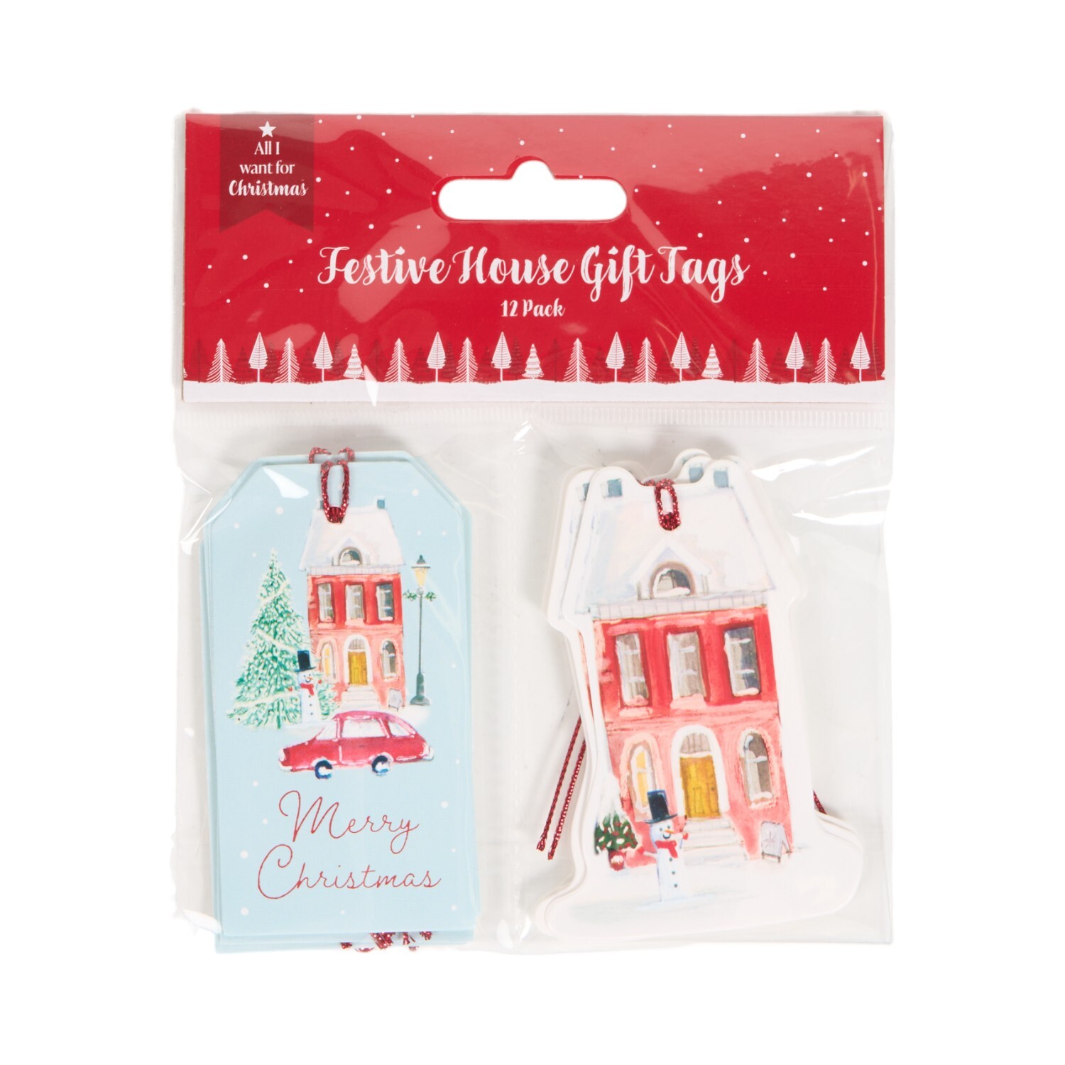 Pack of 12 Festive House Gift Tags