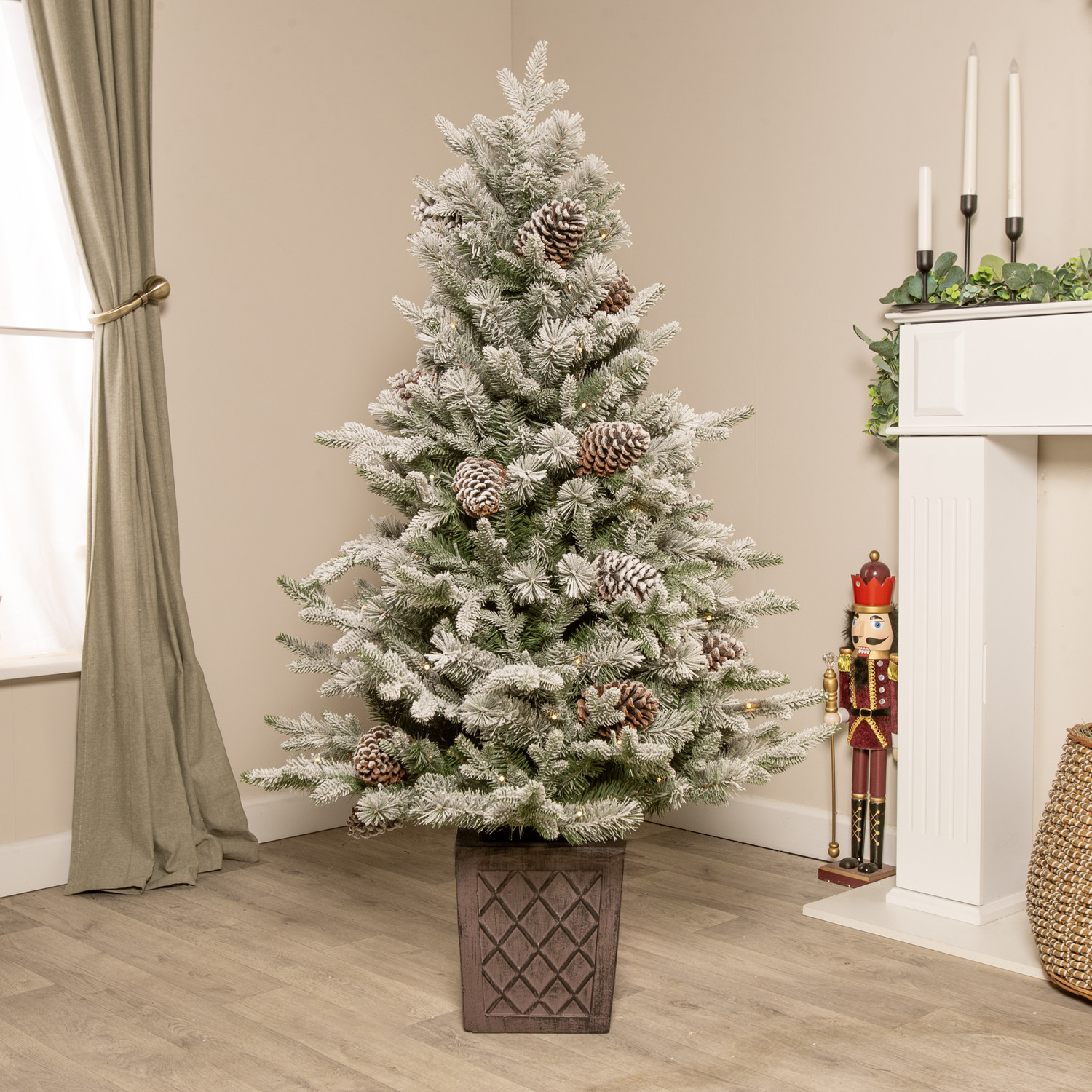 Kensington Fir Artificial Pre-Lit Frosted PE Christmas Tree