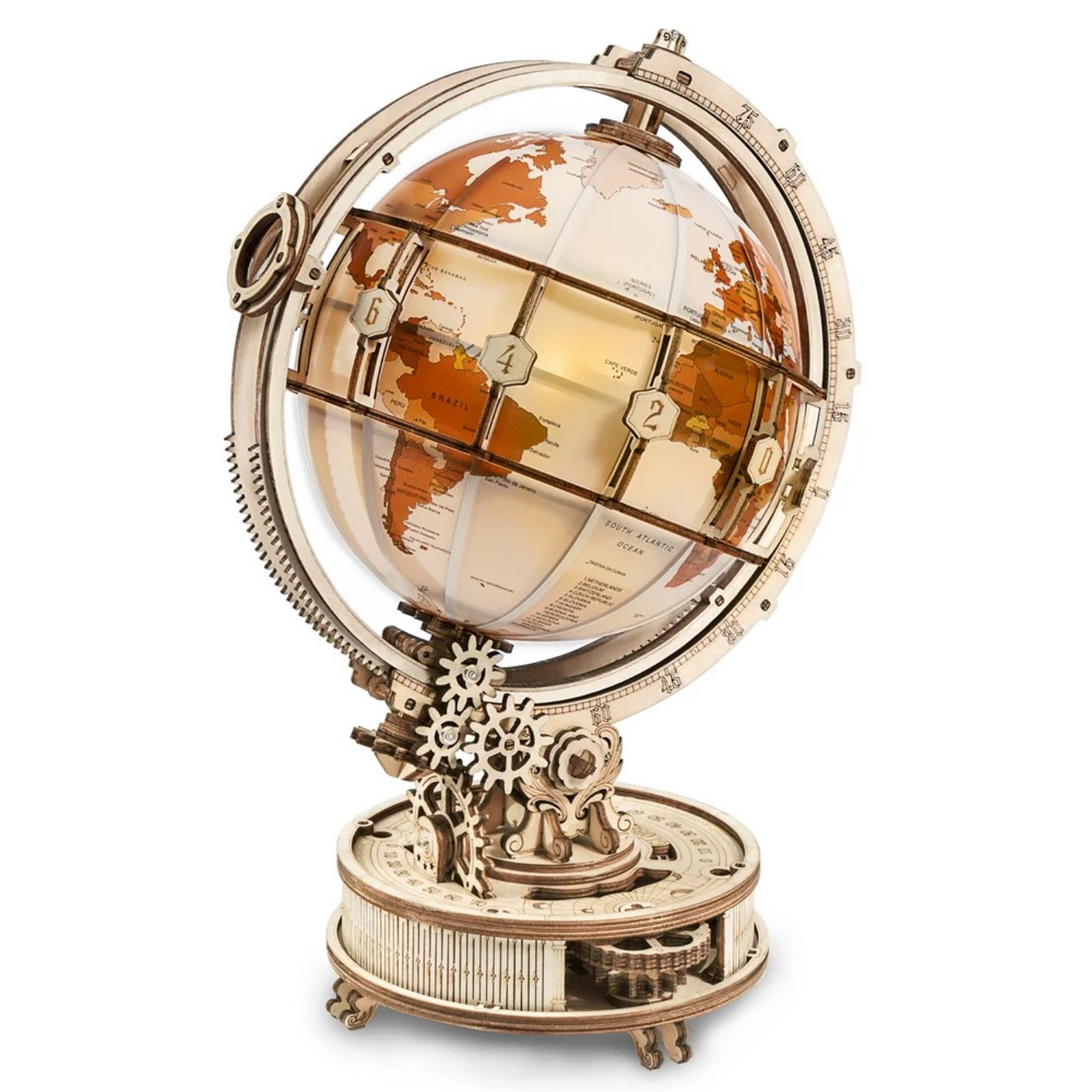 Luminous Globe, 3D Wooden LED 180PCS Model Building Block