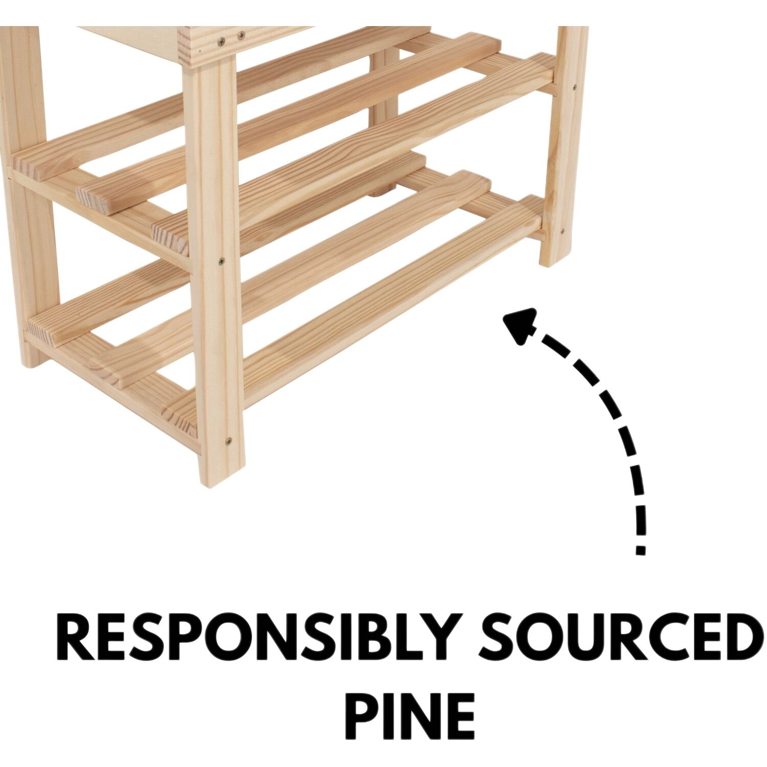 Pine shoe bench, unfinished
