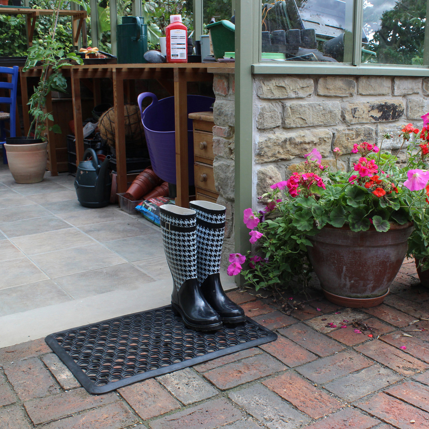Honeycomb Outdoor Rubber Ring Door Mat