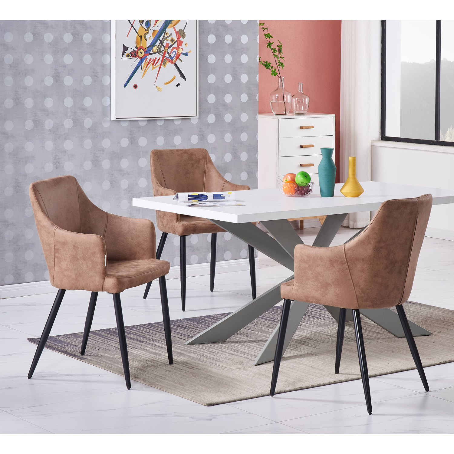 Zarah Duke Modern Dining Set with a Table and 4 Chairs