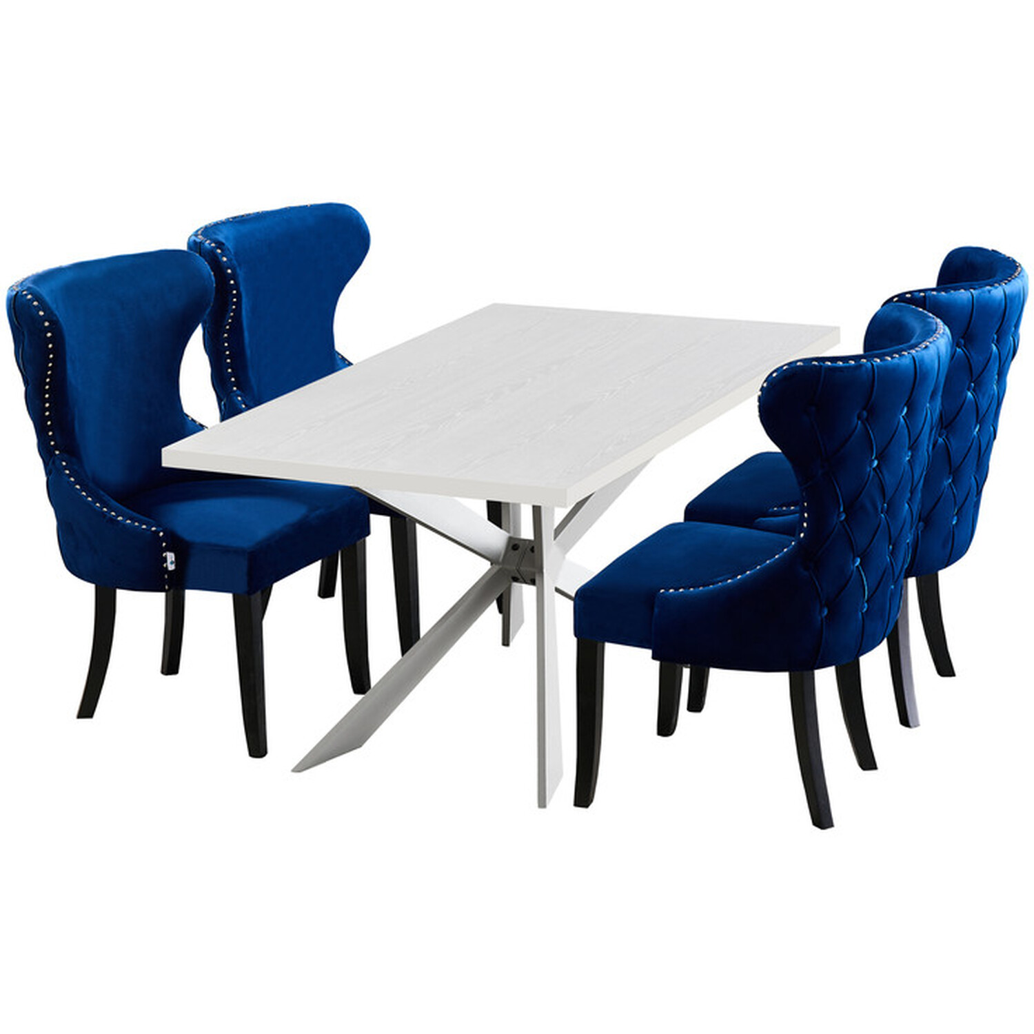 Mayfair Duke LUX Dining Set Includes a Modern Table and Chairs Set of 4