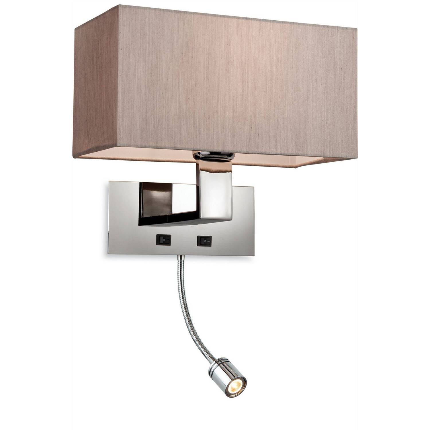 Prince 1 Light 2 Light Switched Indoor Wall Light Polished Stainless Steel