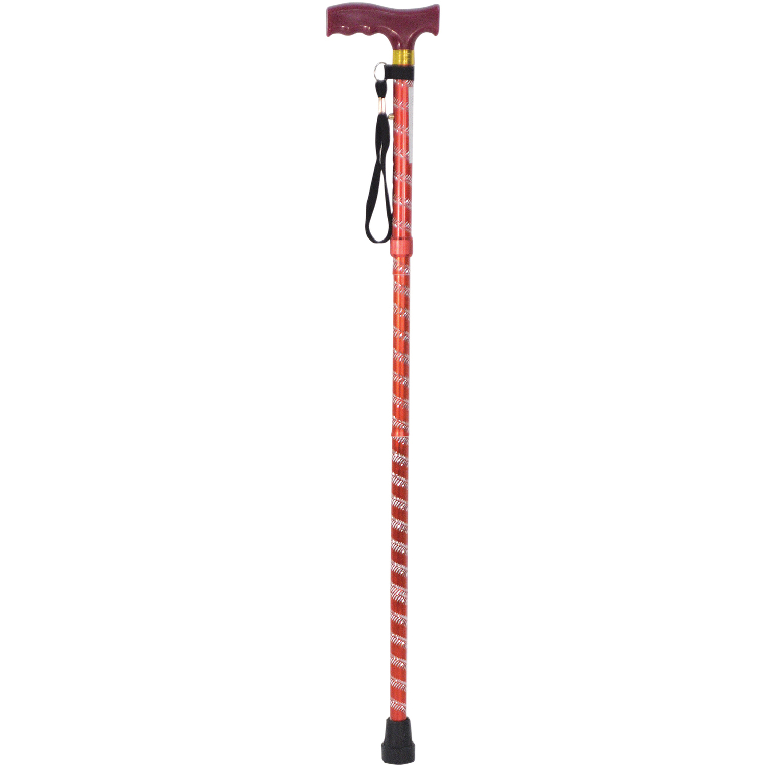 Extendable Plastic Handled Walking Stick with Engraved Pattern
