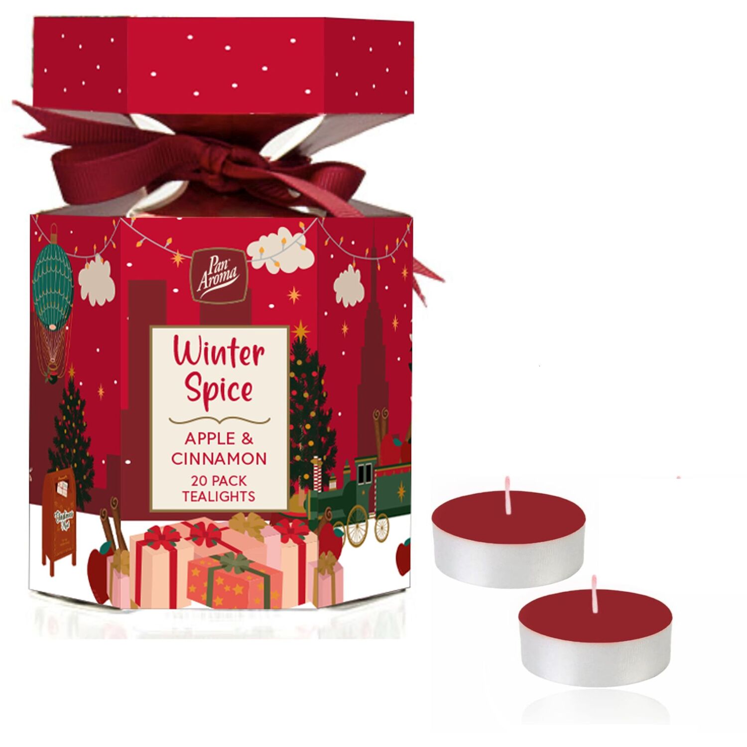 20 Christmas Scented Tea Light Candle Cracker Winter Spice Apple Cinnamon