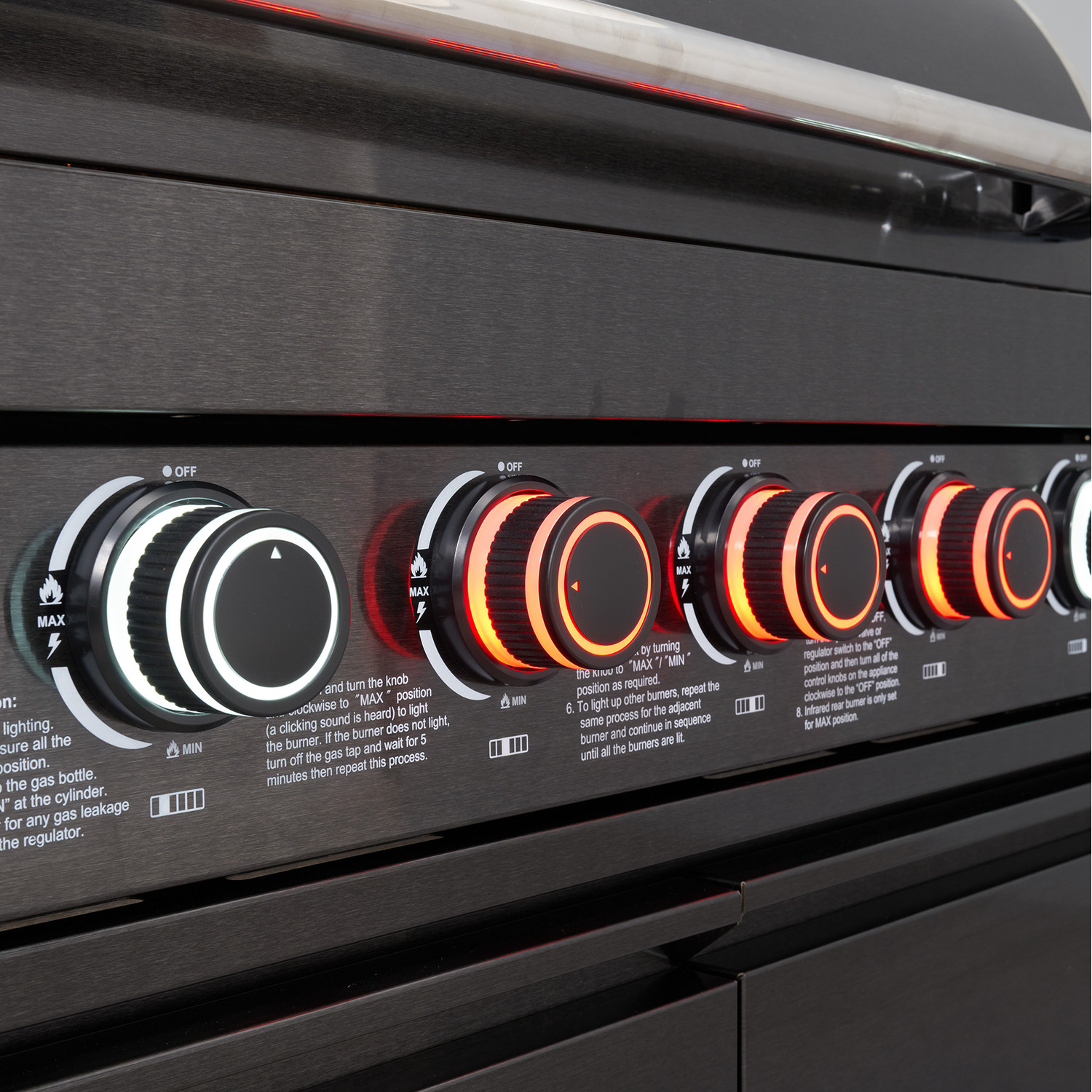 Black Stainless Steel Outdoor Kitchen, Sear station, Fridge Sink