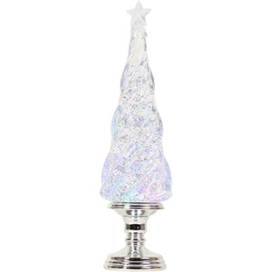 Glitter Spinning Iridescent LED Tree