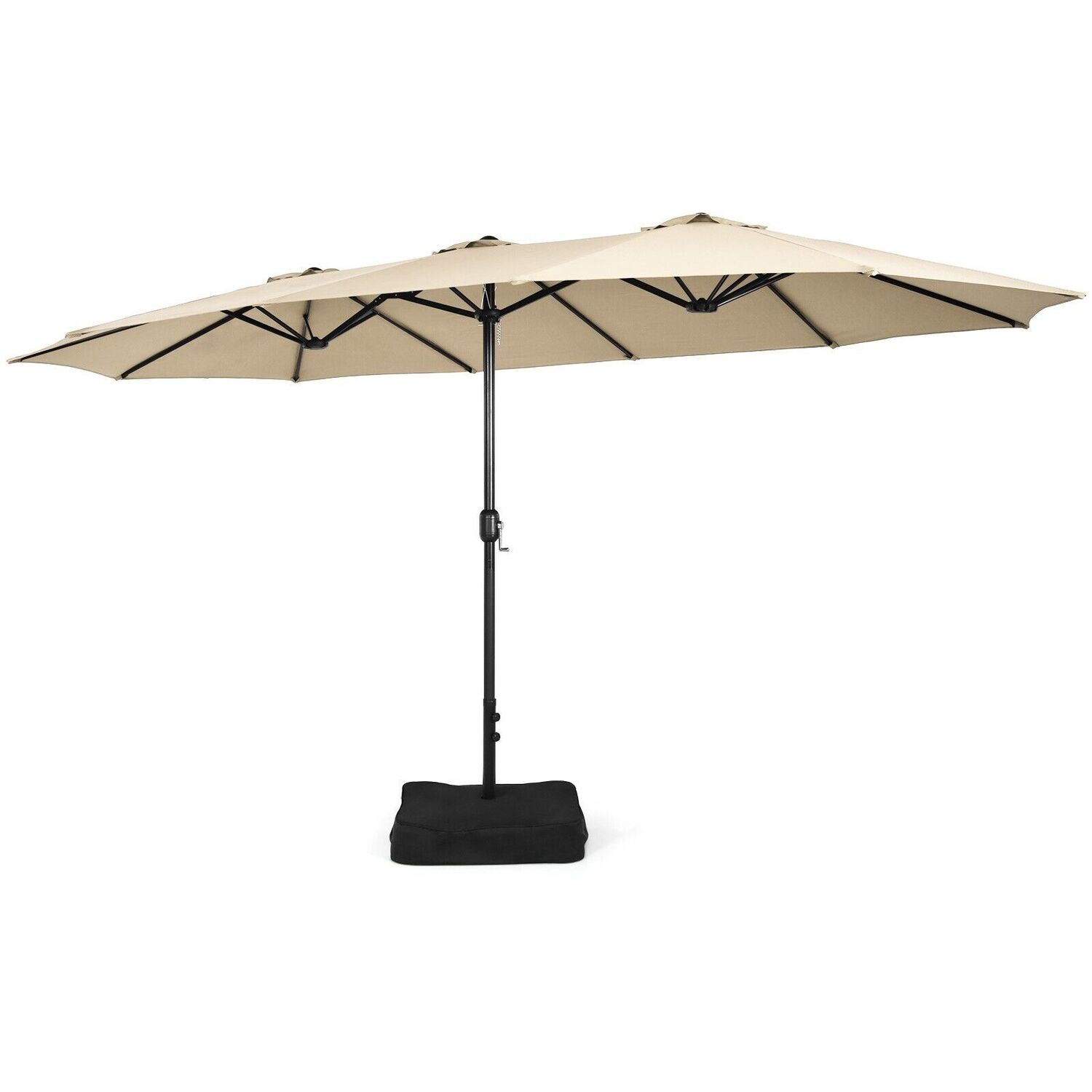 12-Rib Twin Extra-Large Sun Parasol with Base