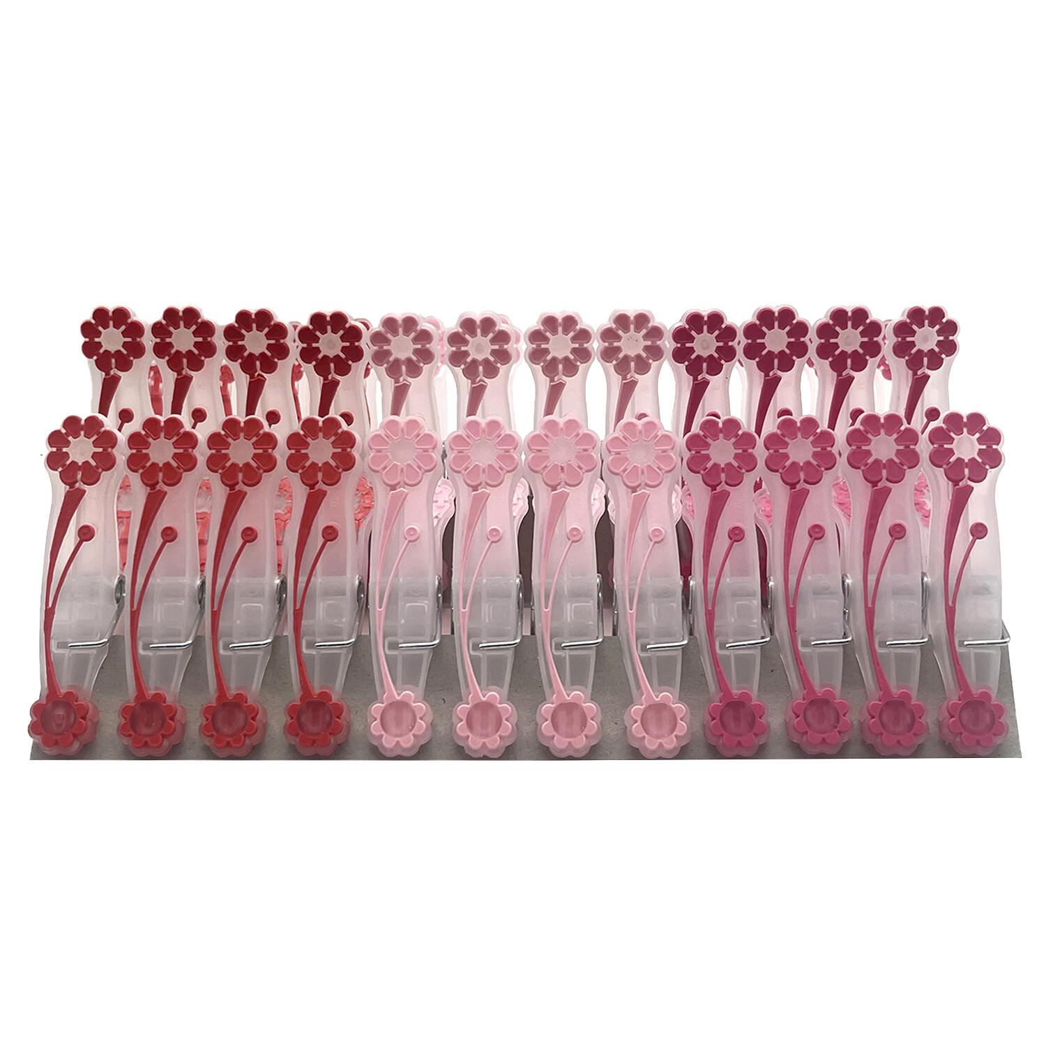 Pack of 24 Pink and Red Flower Pegs