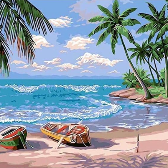 Beach Scene Painting by Numbers Kit