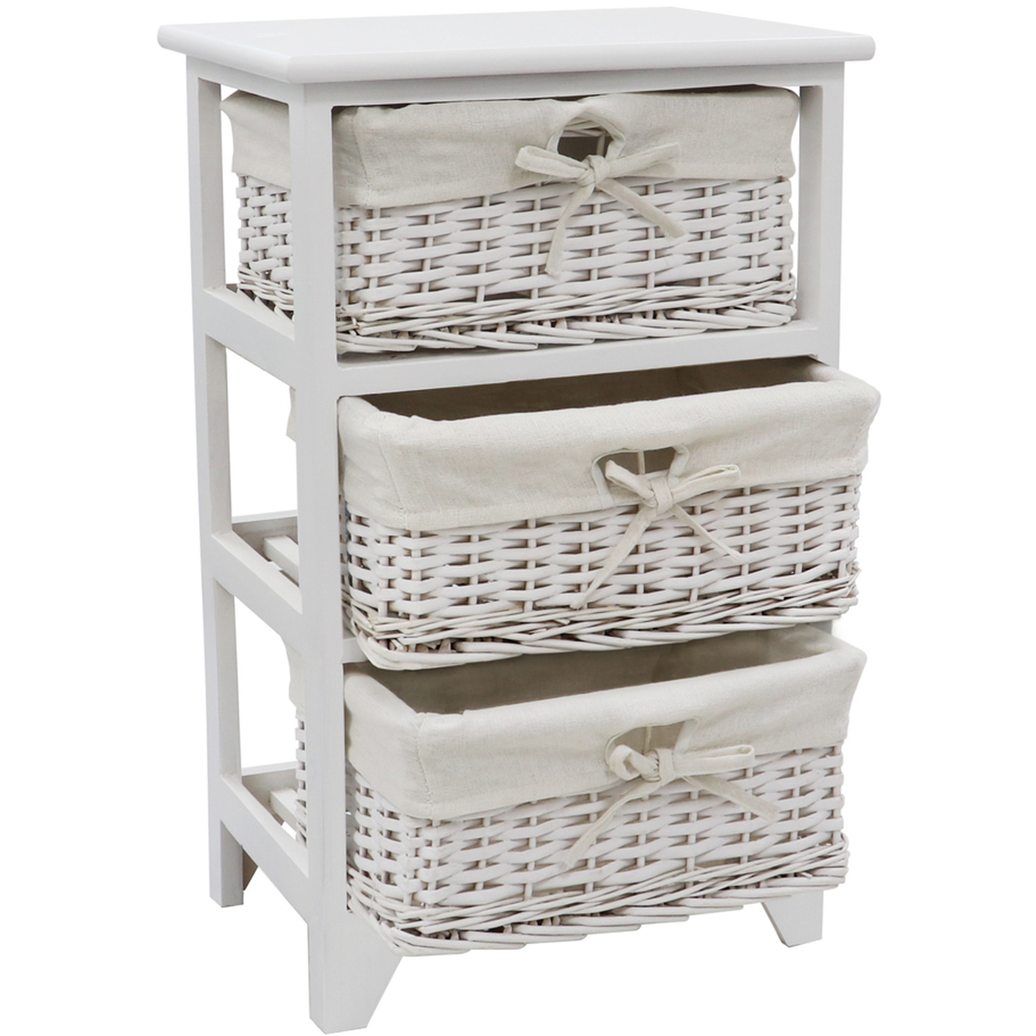 JVL Wimborne 3 Drawer Willow Storage Unit