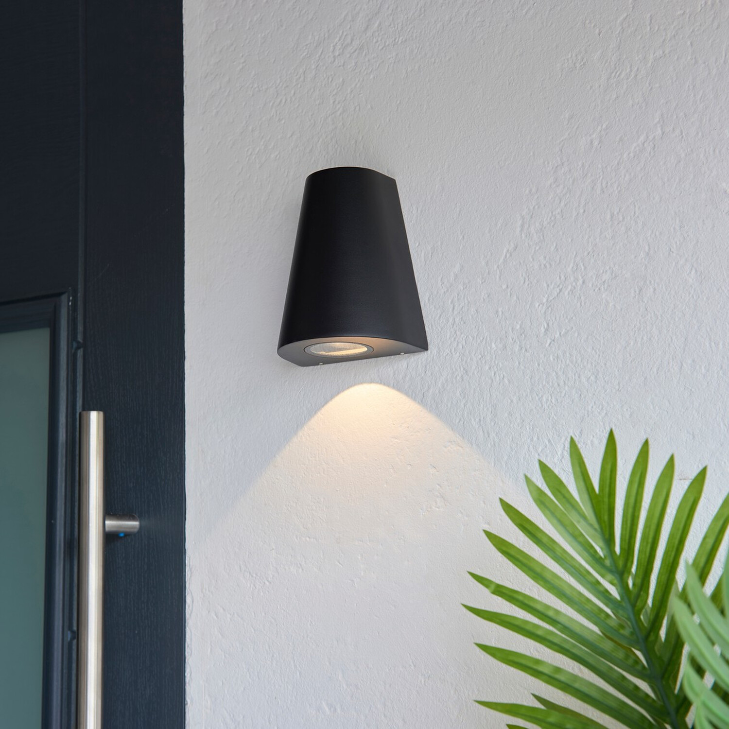 Helm Modern Outdoor Integrated LED Down Wall Light Textured Black ...