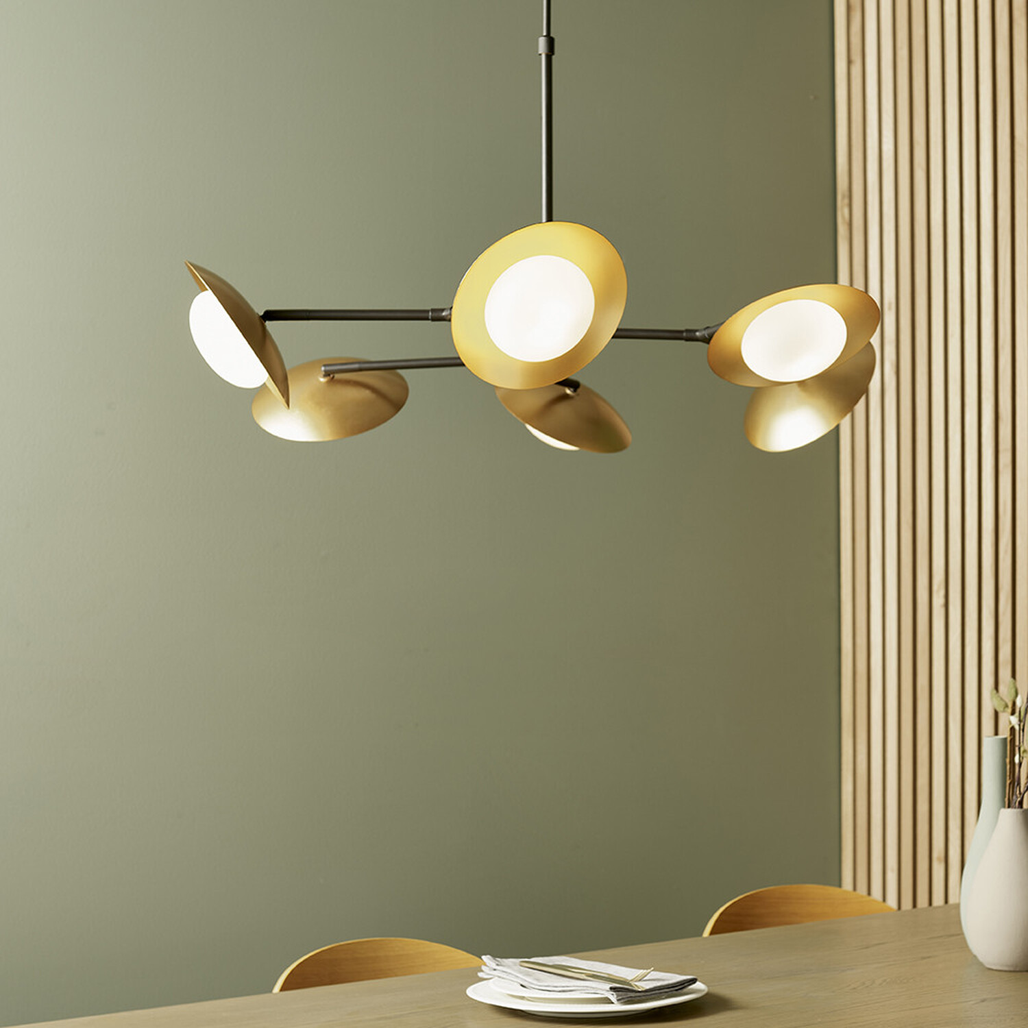 Tivoli 6 Light Ceiling Semi Flush Gold Dark Bronze Finish With Opal Glass
