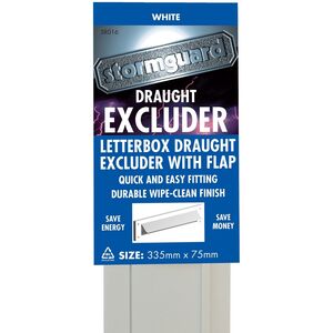 White Internal PVC Letterbox Draught Excluder Seal With Brush Flap ...