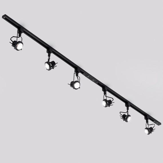 2m Track Light Kit with Greenwich Spotlight Heads and LED Bulbs