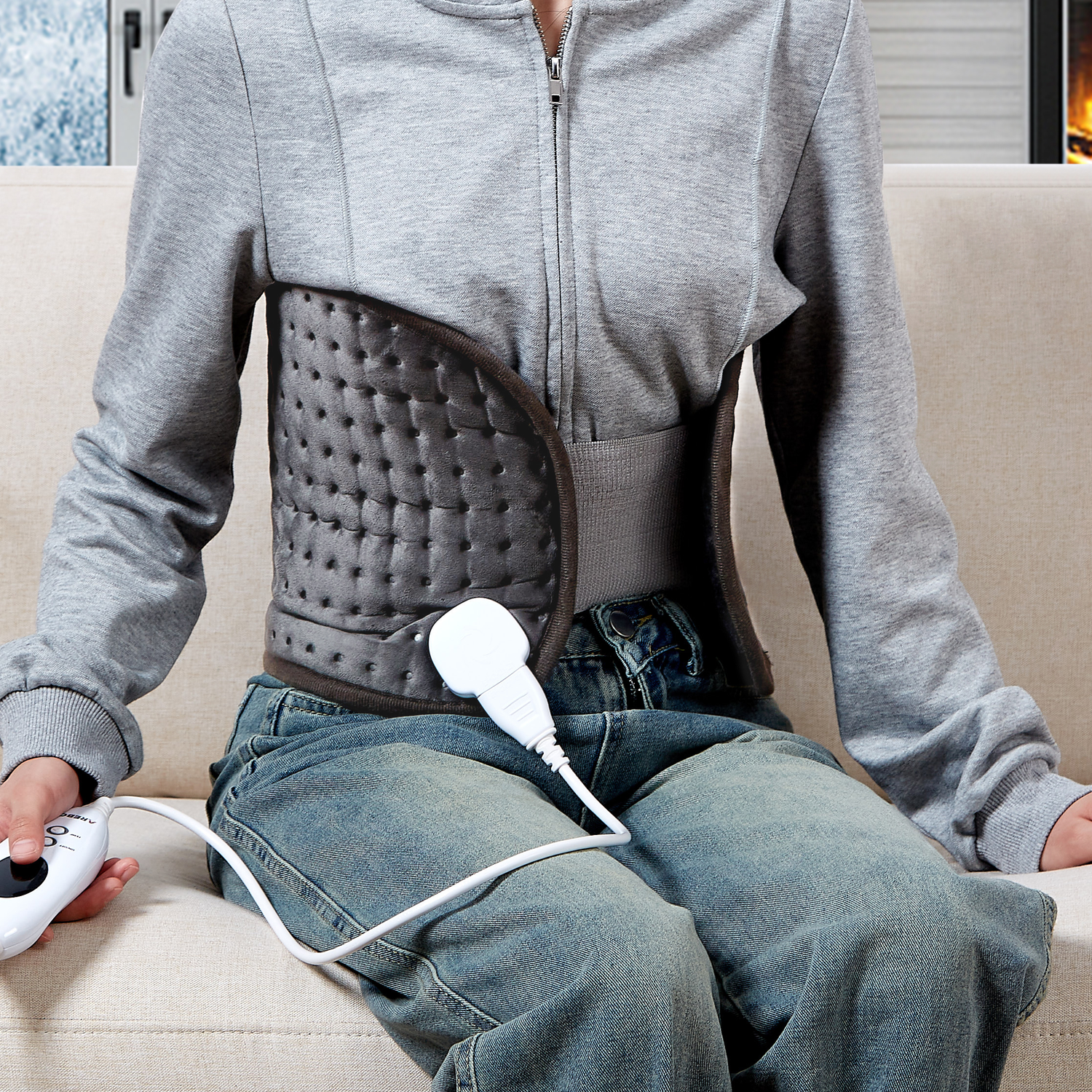Electric heating belt for back and stomach