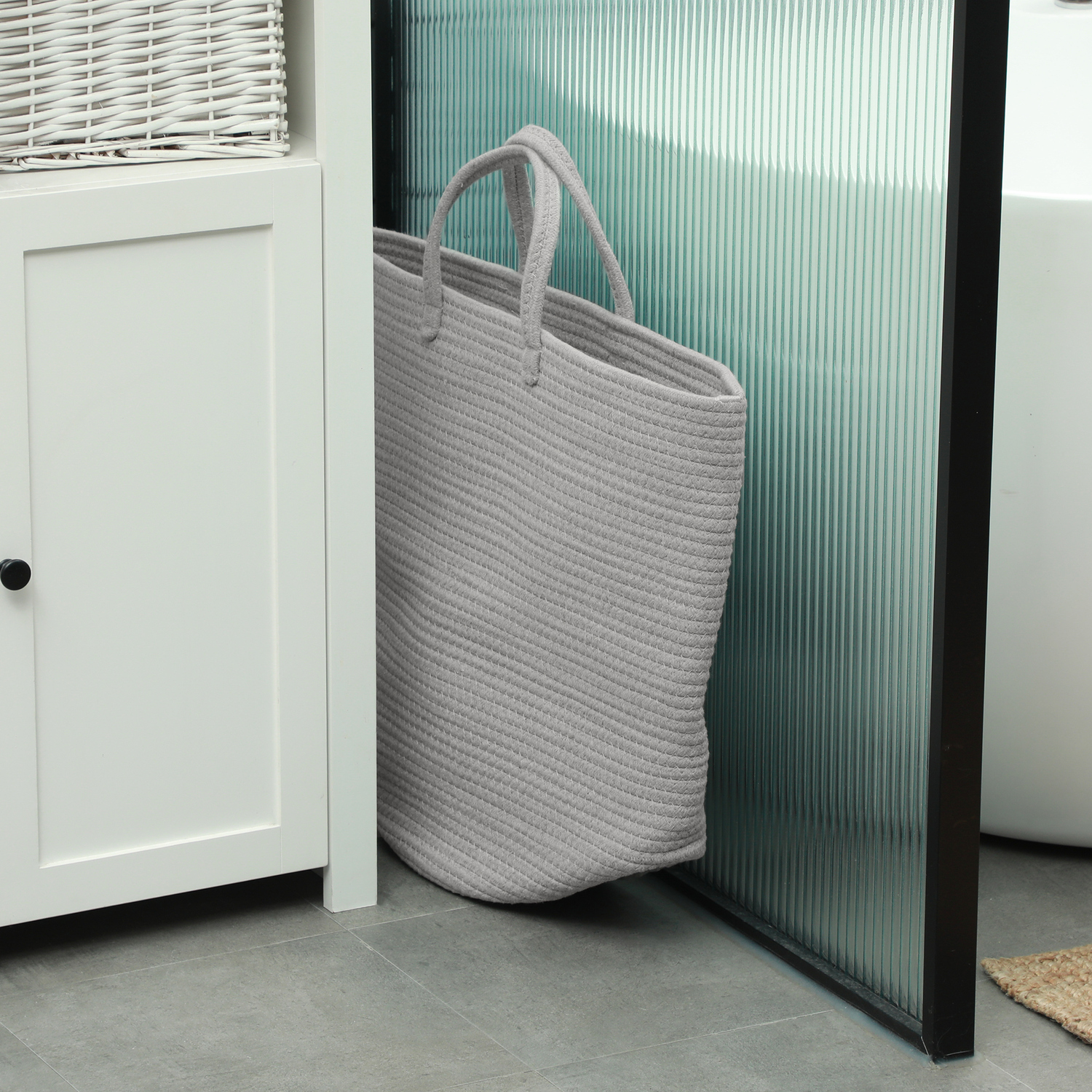 HOMCOM Laundry Hamper with Handle Folding Washing Bin
