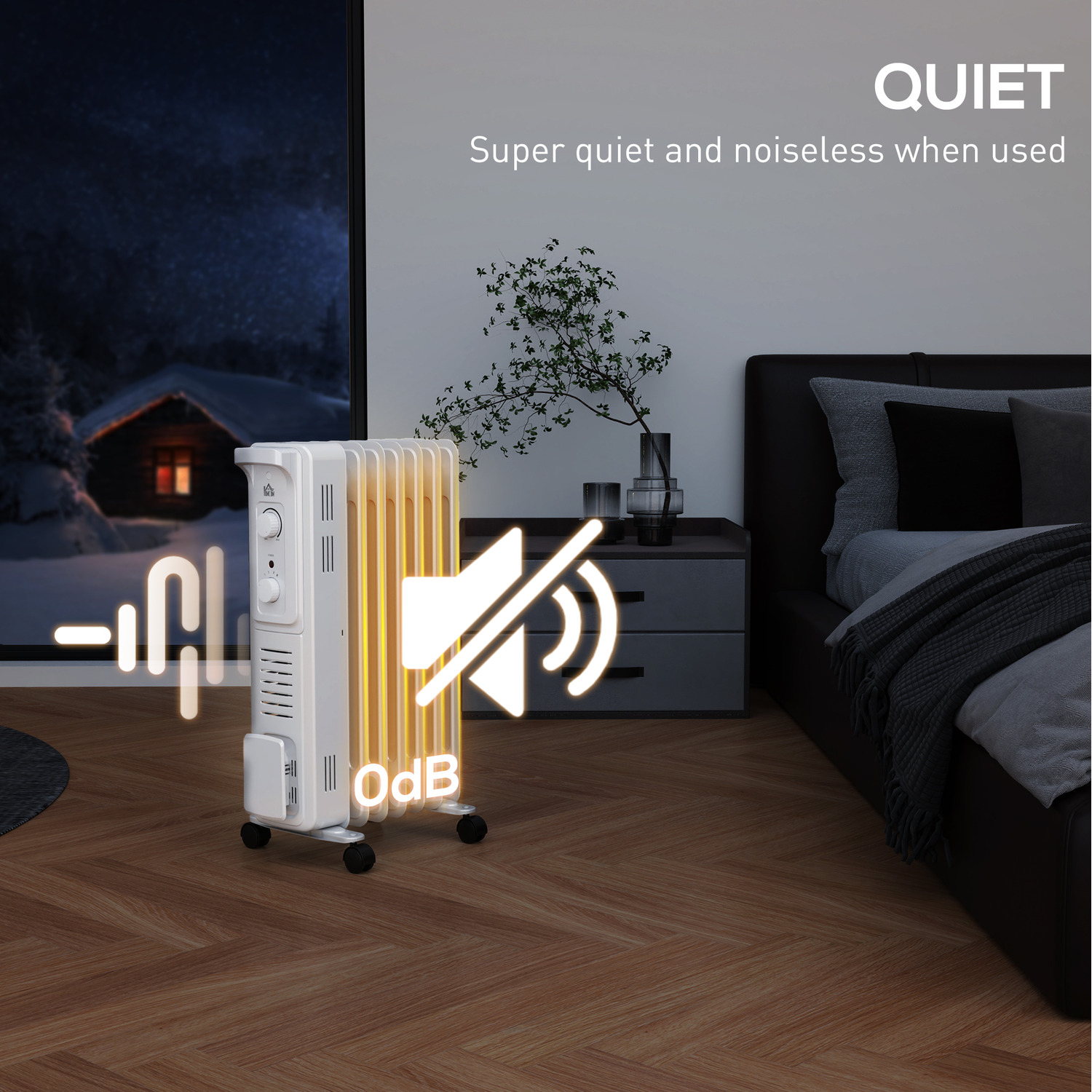 HOMCOM Electric Heater Energy Efficient Portable for Home