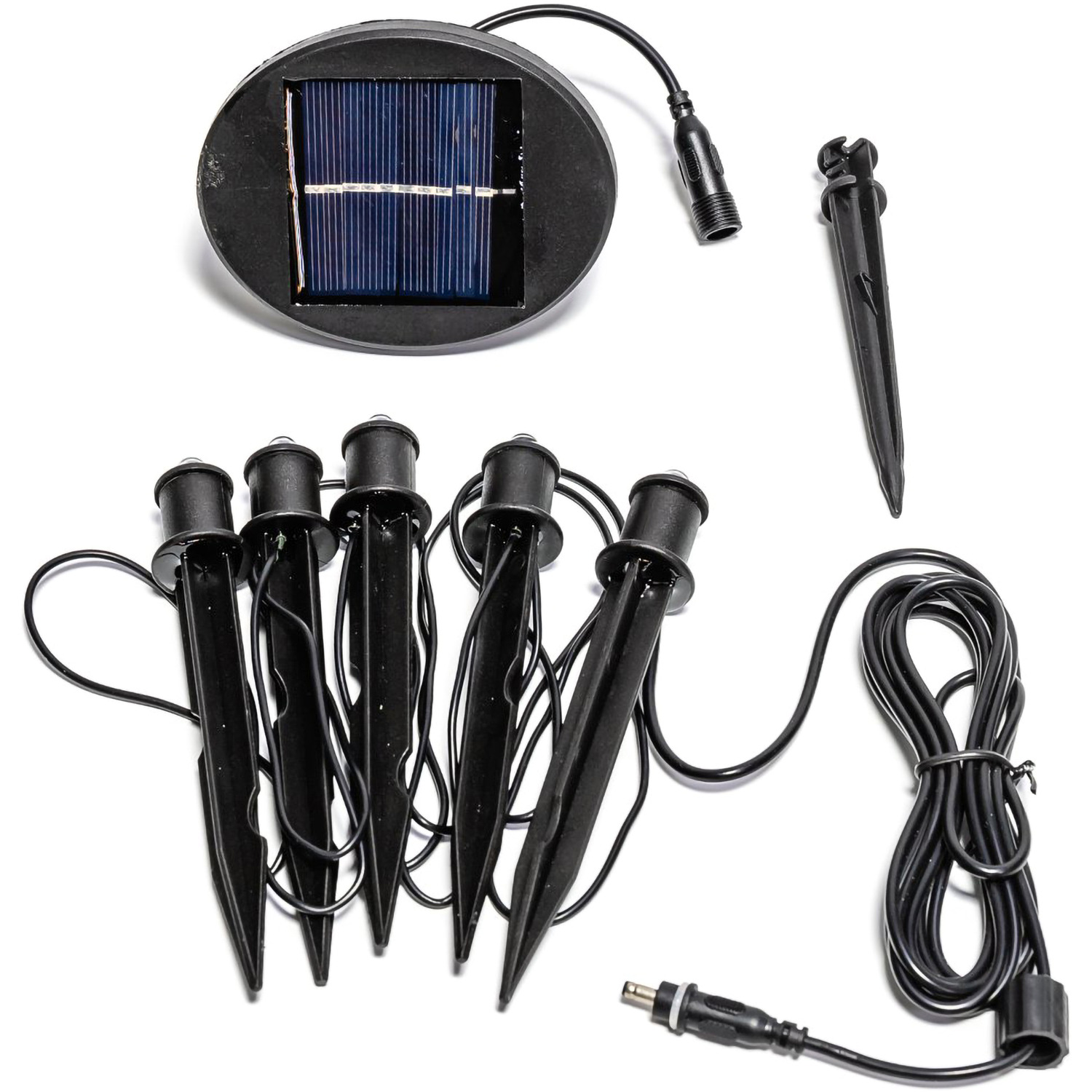 Set of Five Solar Powered LED Outdoor Stake Lights for Planter