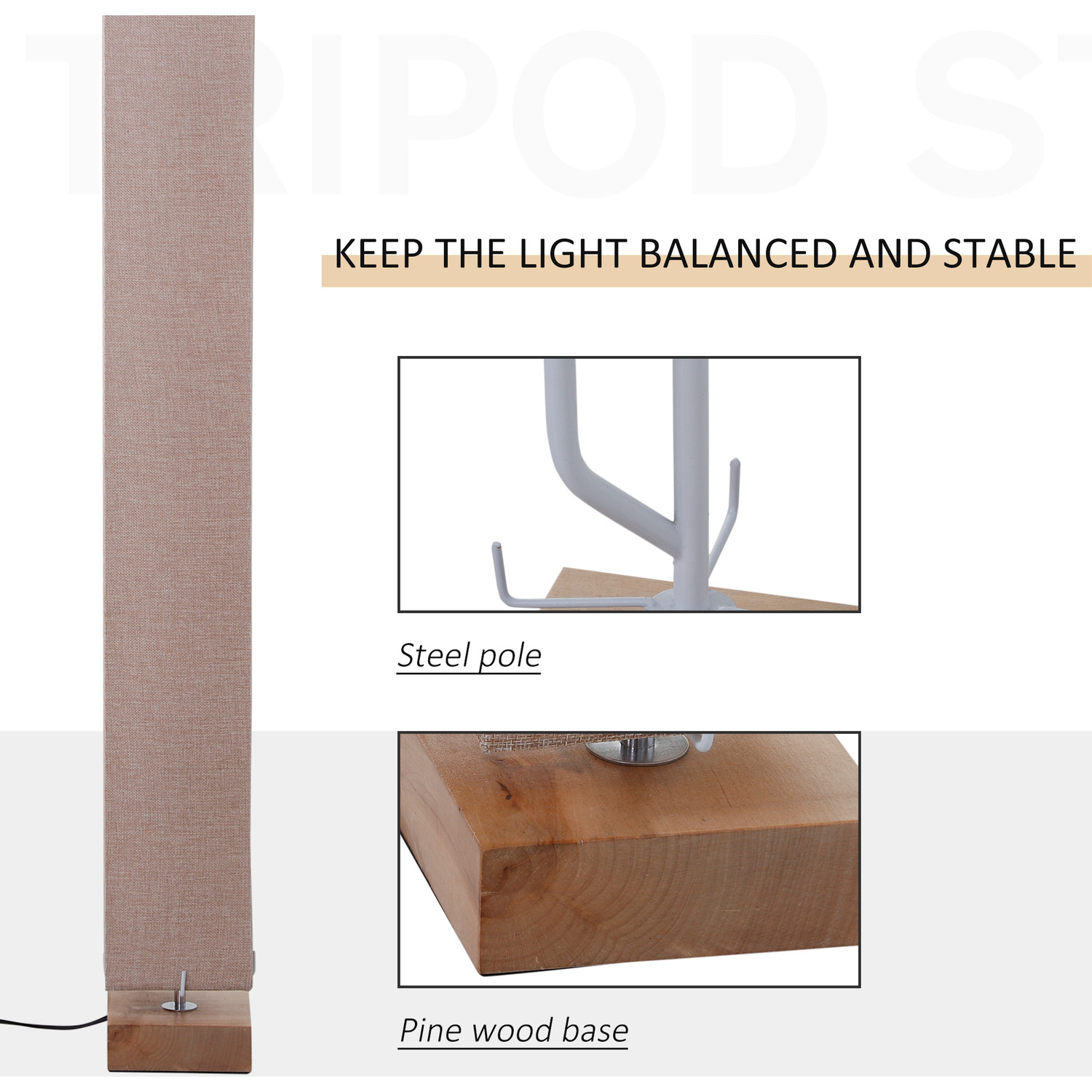 Modern 47 Inch Floor Lamp Cuboid