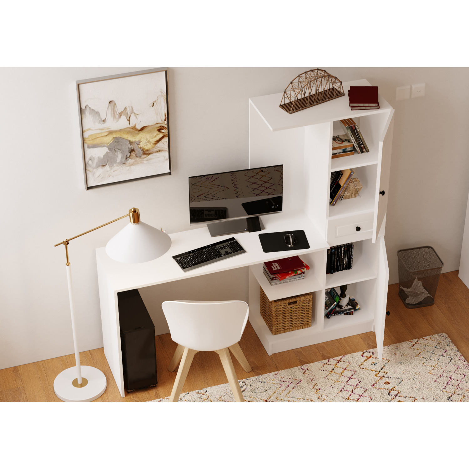 MAISON White Storage Desk