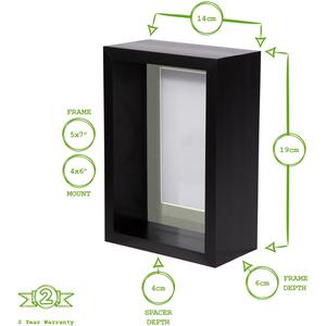 5" x 7" 3D Deep Box Photo Frames - 4" x 6" Mount - Pack of 5