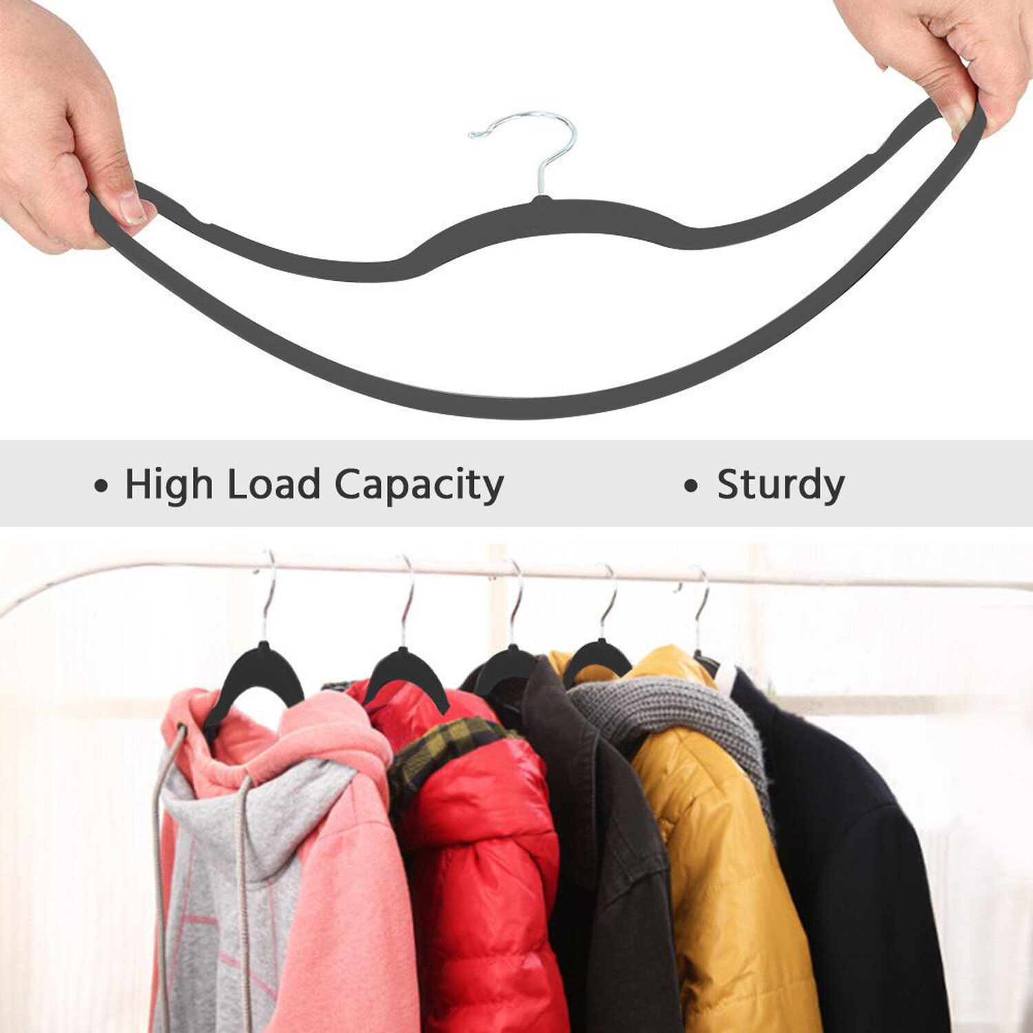 Pack of 100 Velvet Hangers with Non Slip 360 Degree Swivel Hook