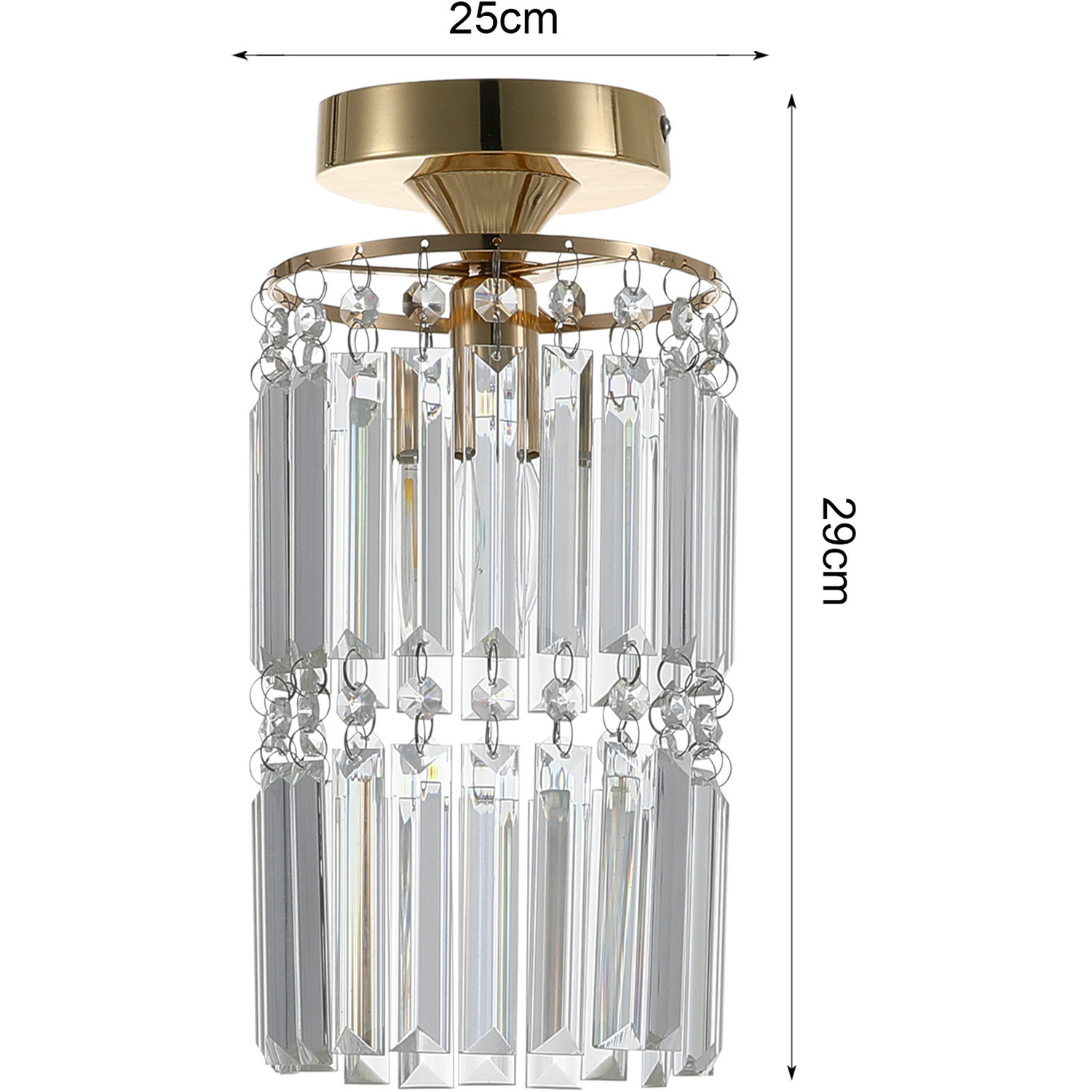 Contemporary Crystal Mount Ceiling Light